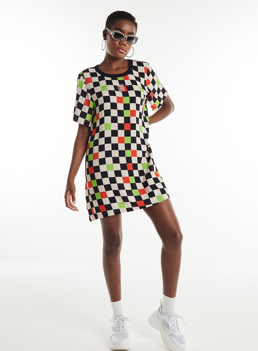 Vestido Camiseta Xadrez Color Clc | Colcci