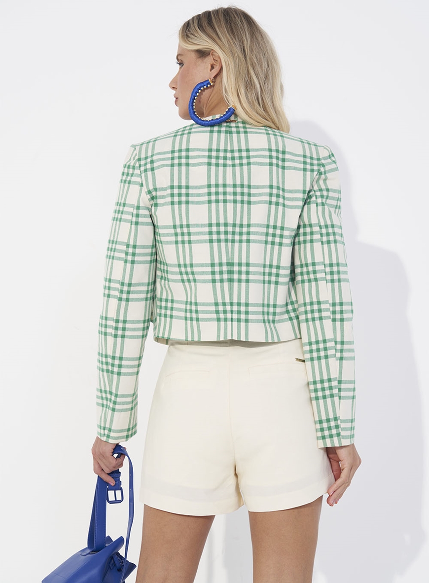 Blazer Cropped Taier Xadrez Wabi | Colcci