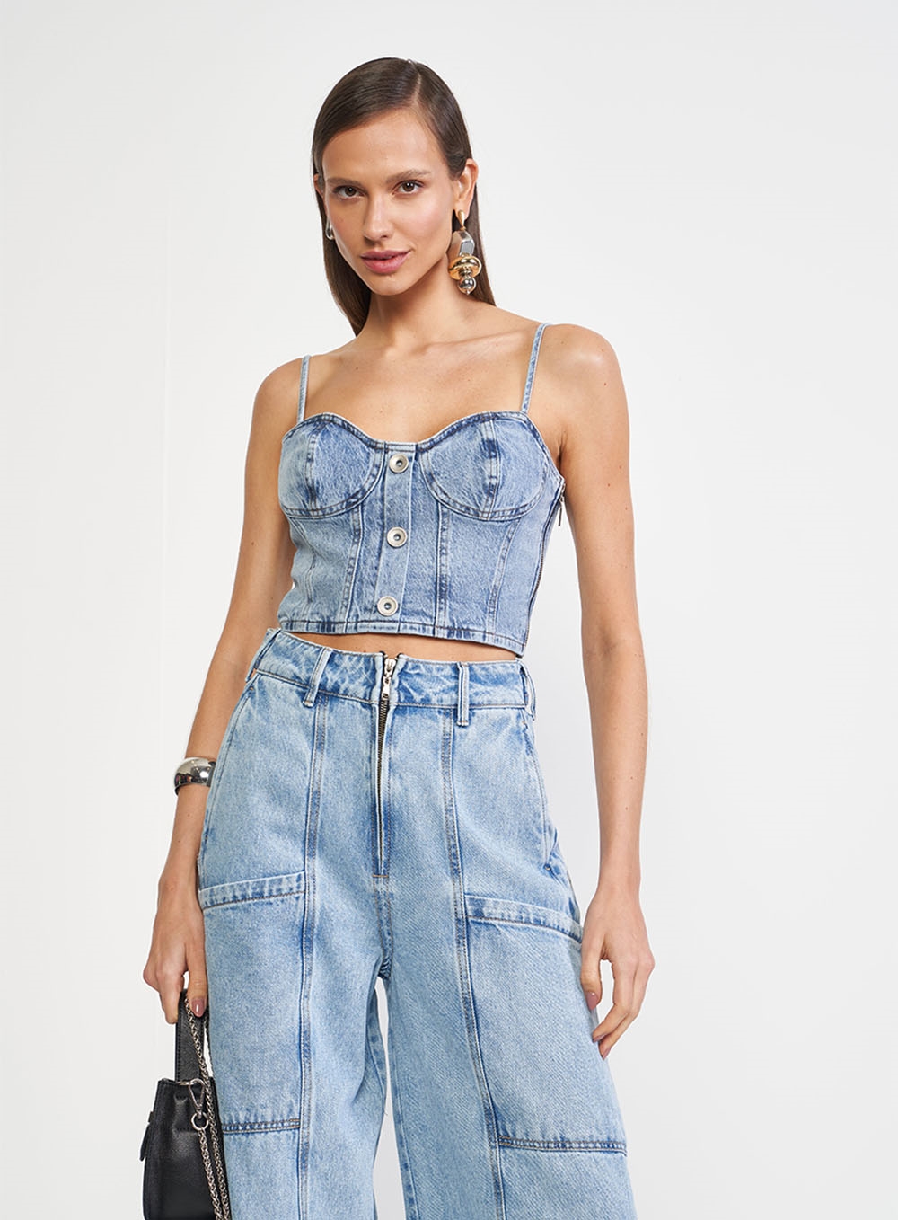 Top Jeans Com Botões | Compre na COLCCI - Top Jeans Com Botões | Colcci ...