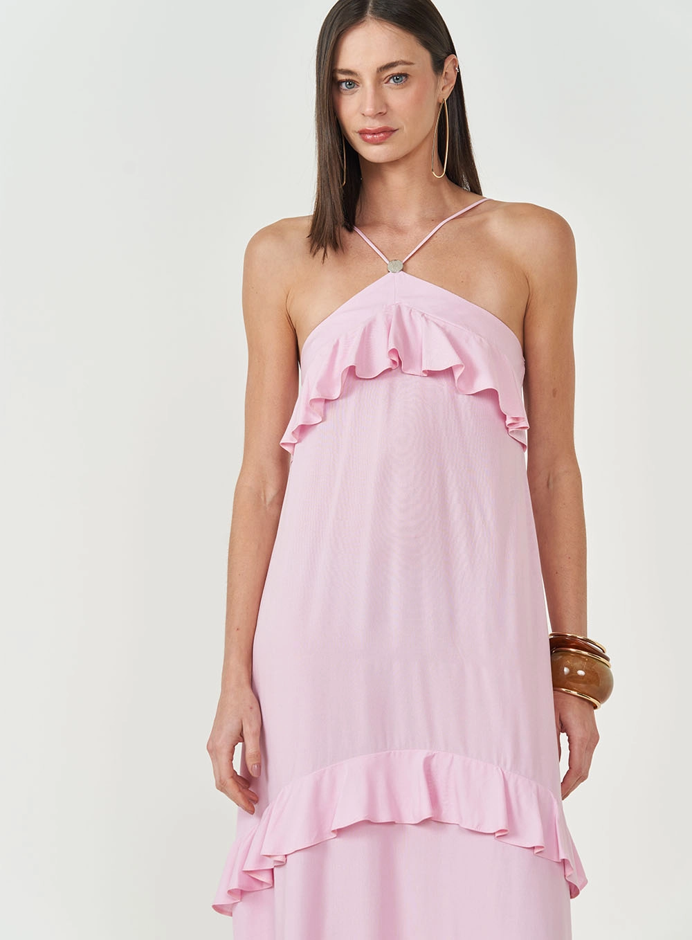 Vestido Midi Com Babados | Colcci